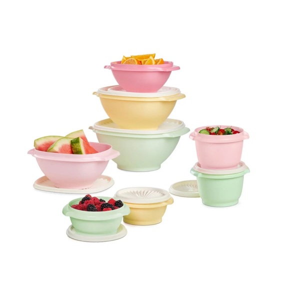 Tupperware | Kitchen | Tupperware Pastel Food Storage Set Pink Yellow ...